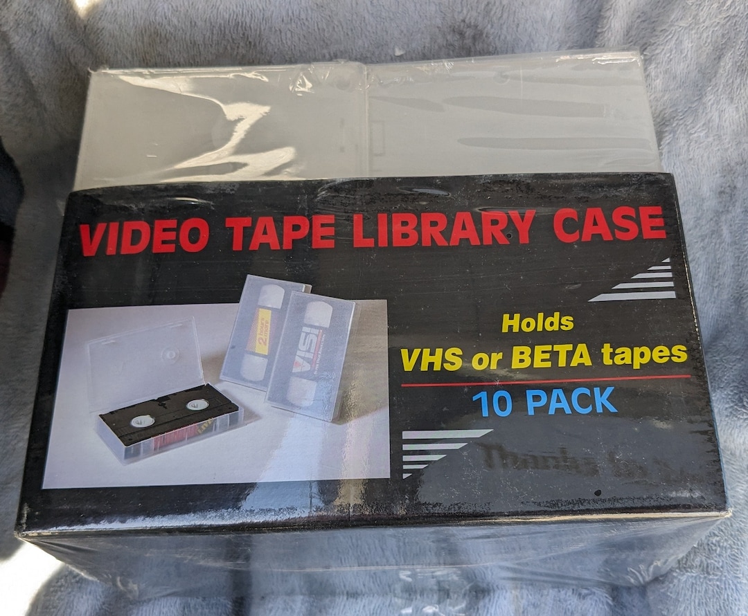 10 Pack New Old Stock VHS Hardshell Plastic Tape Storage Clear White 10 ...
