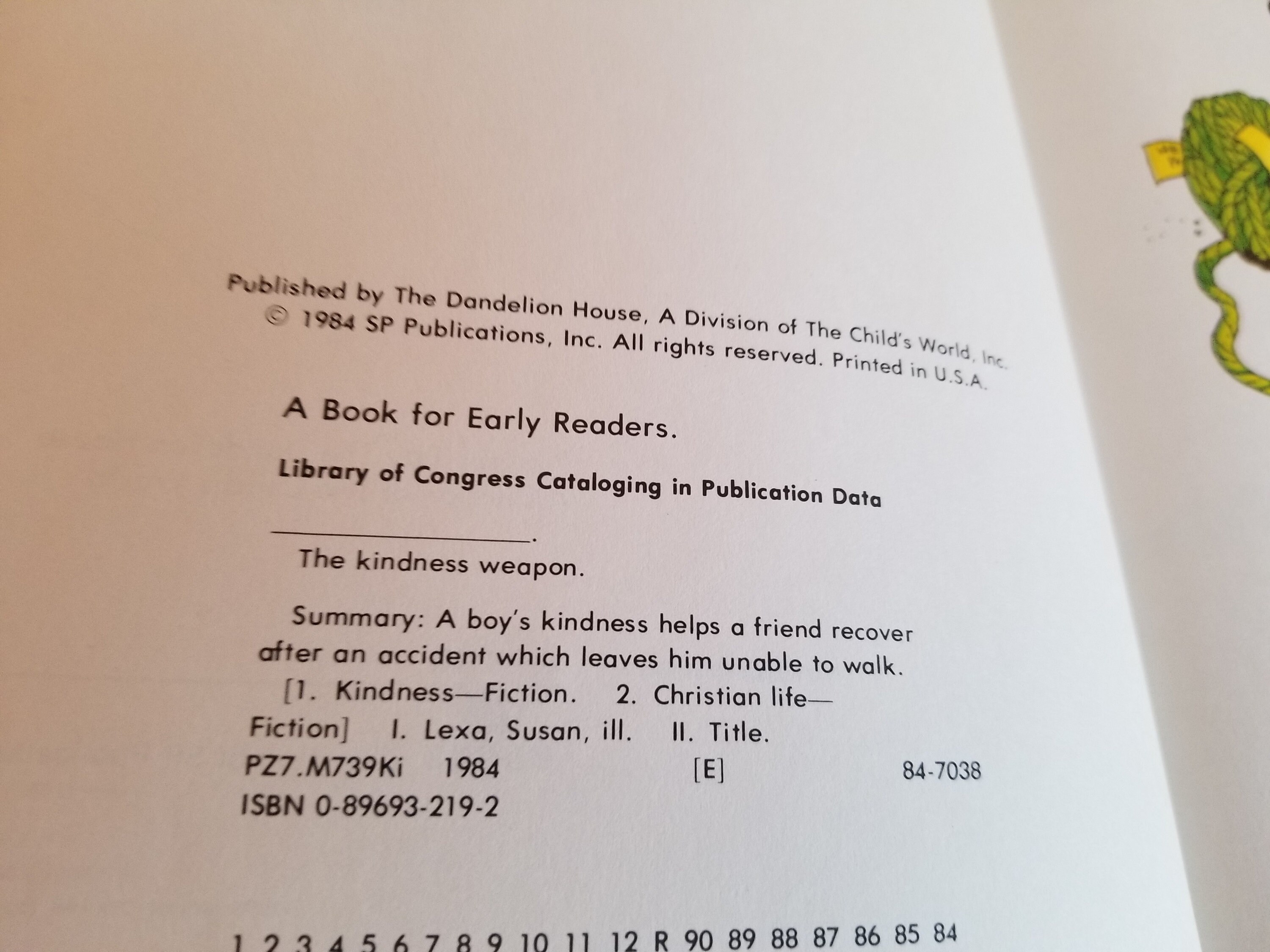 1984 the Kindness Weapon by Bruce Wannamaker and Illustrated by Susan ...