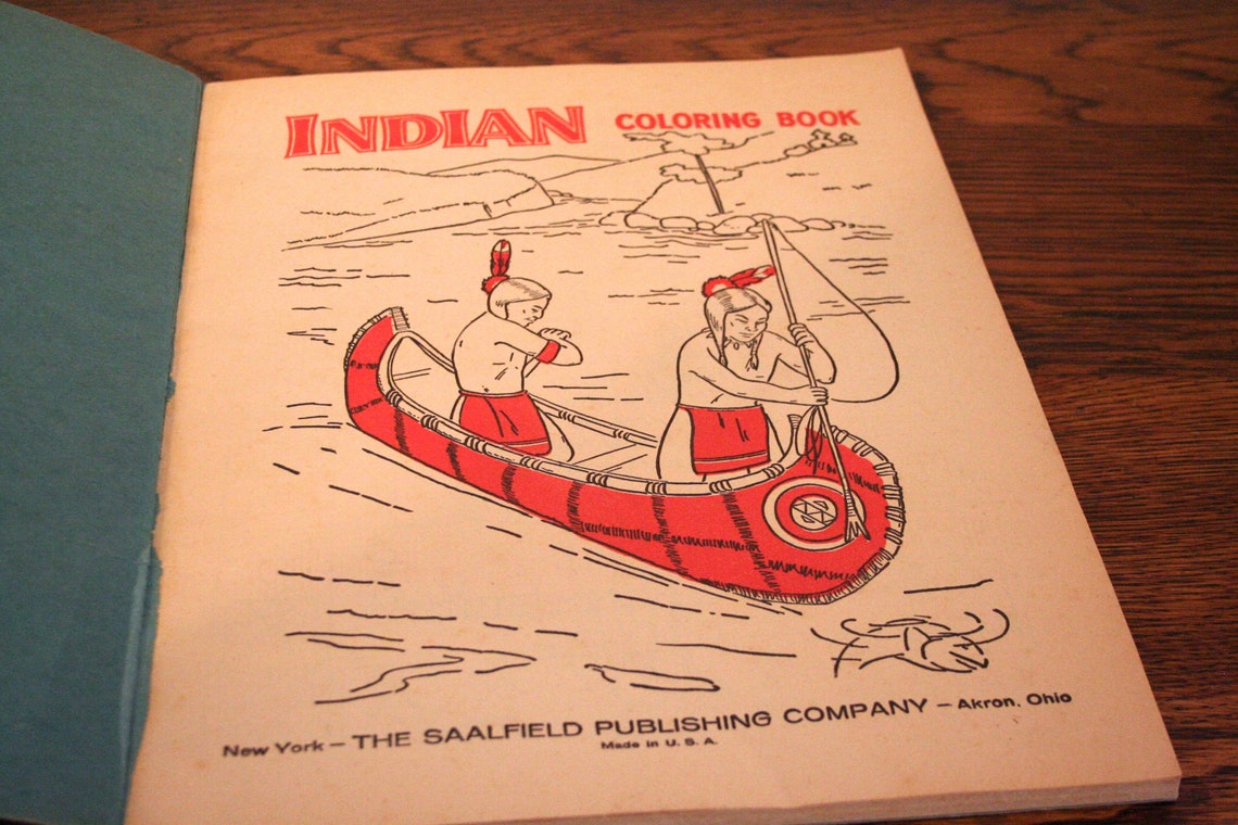 RARE Large "indian Coloring Book" #5275, Saalfield Publishing, Unused ...
