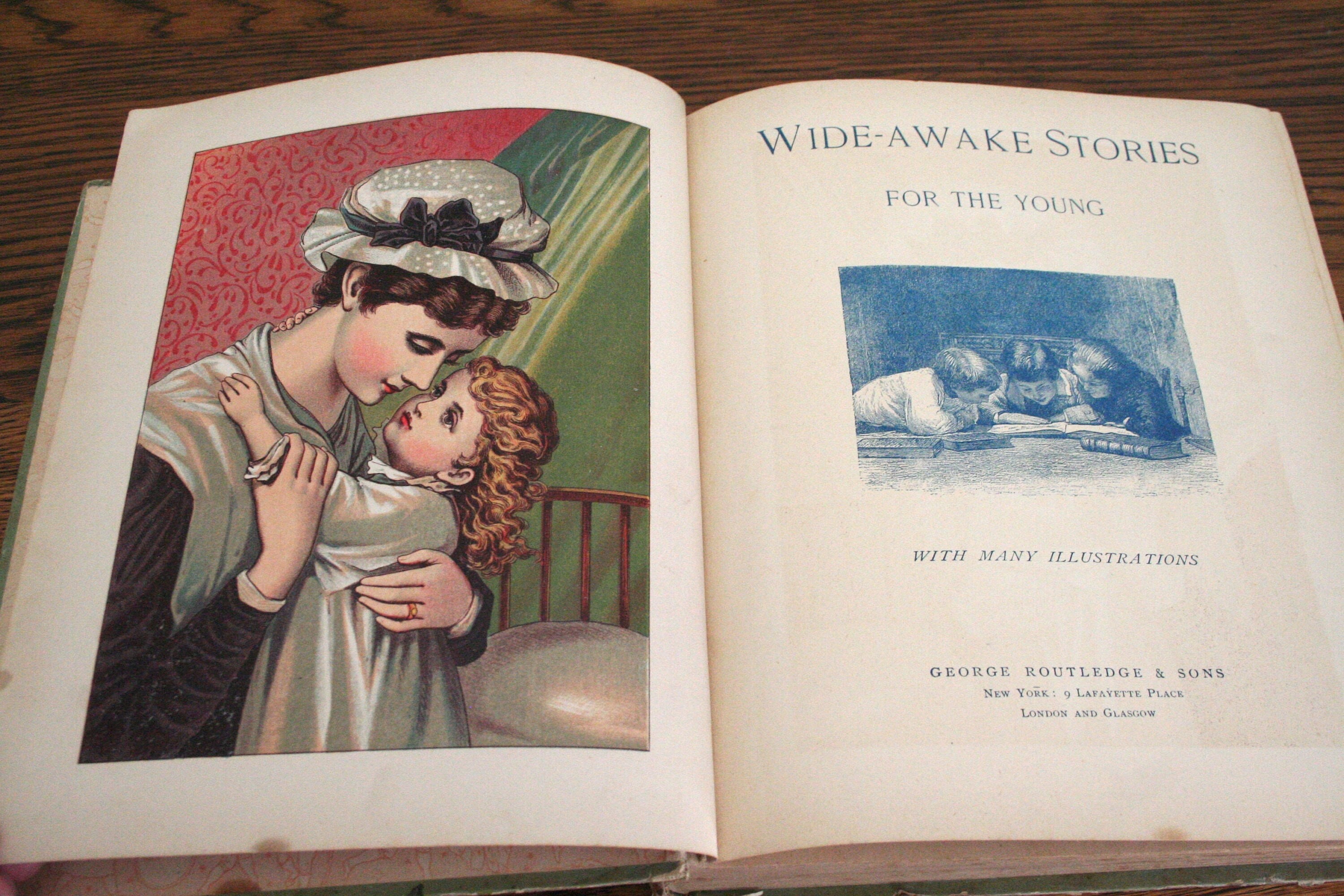 1888 Antique wide-awake Stories for the Young With Many Illustrations ...
