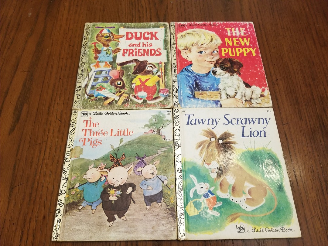 Vintage Little Golden Books Set: Duck, Puppy, Pigs, Lion - Etsy