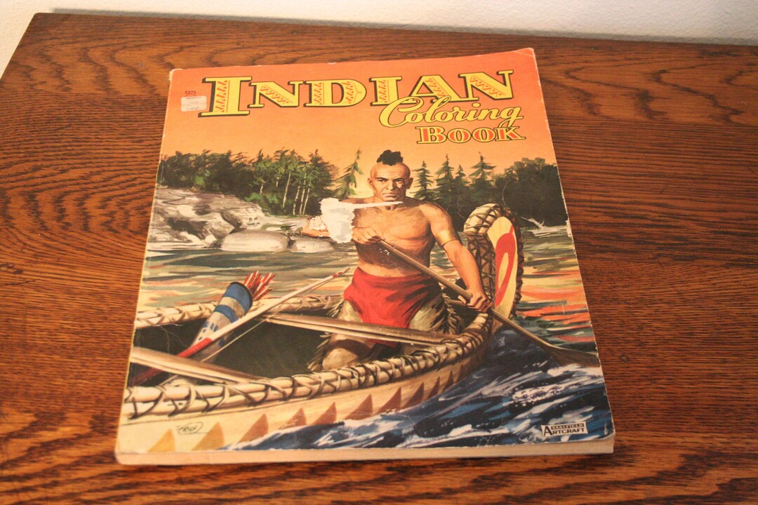 RARE Large "indian Coloring Book" #5275, Saalfield Publishing, Unused ...