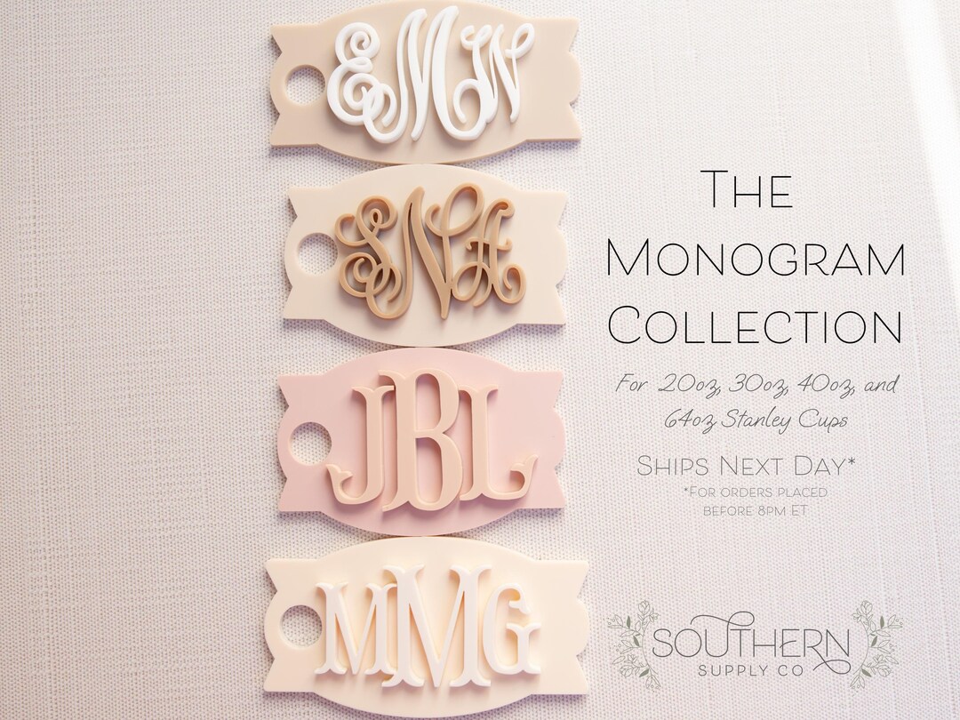 THE MONOGRAM COLLECTION Personalized Stanley Tag for 20oz, 30oz, 40oz ...