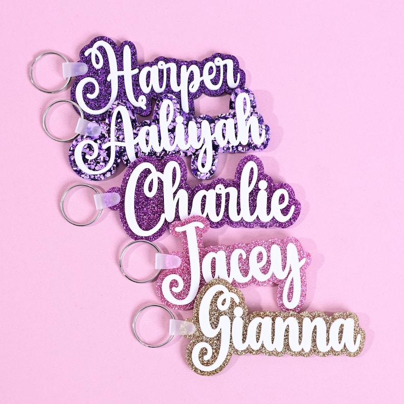 Personalized School Backpack Tag: Acrylic Name Keychain | Bag Tag - Etsy