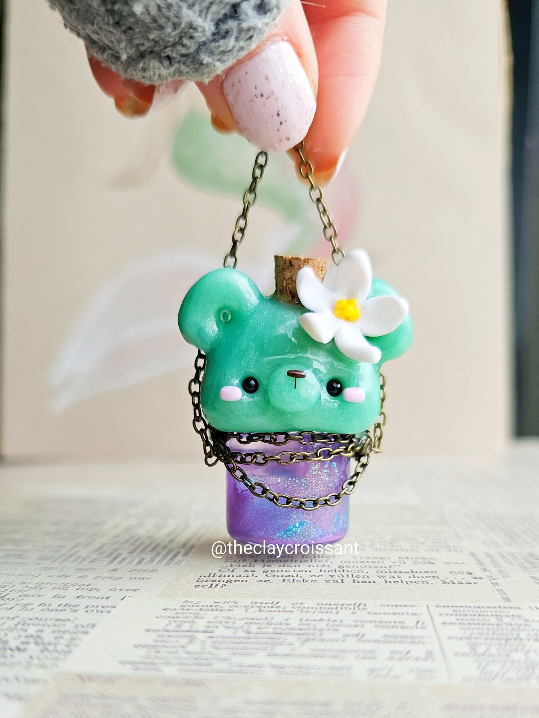 Kawaii Jade Bear Potion Bottle Figurine - Etsy