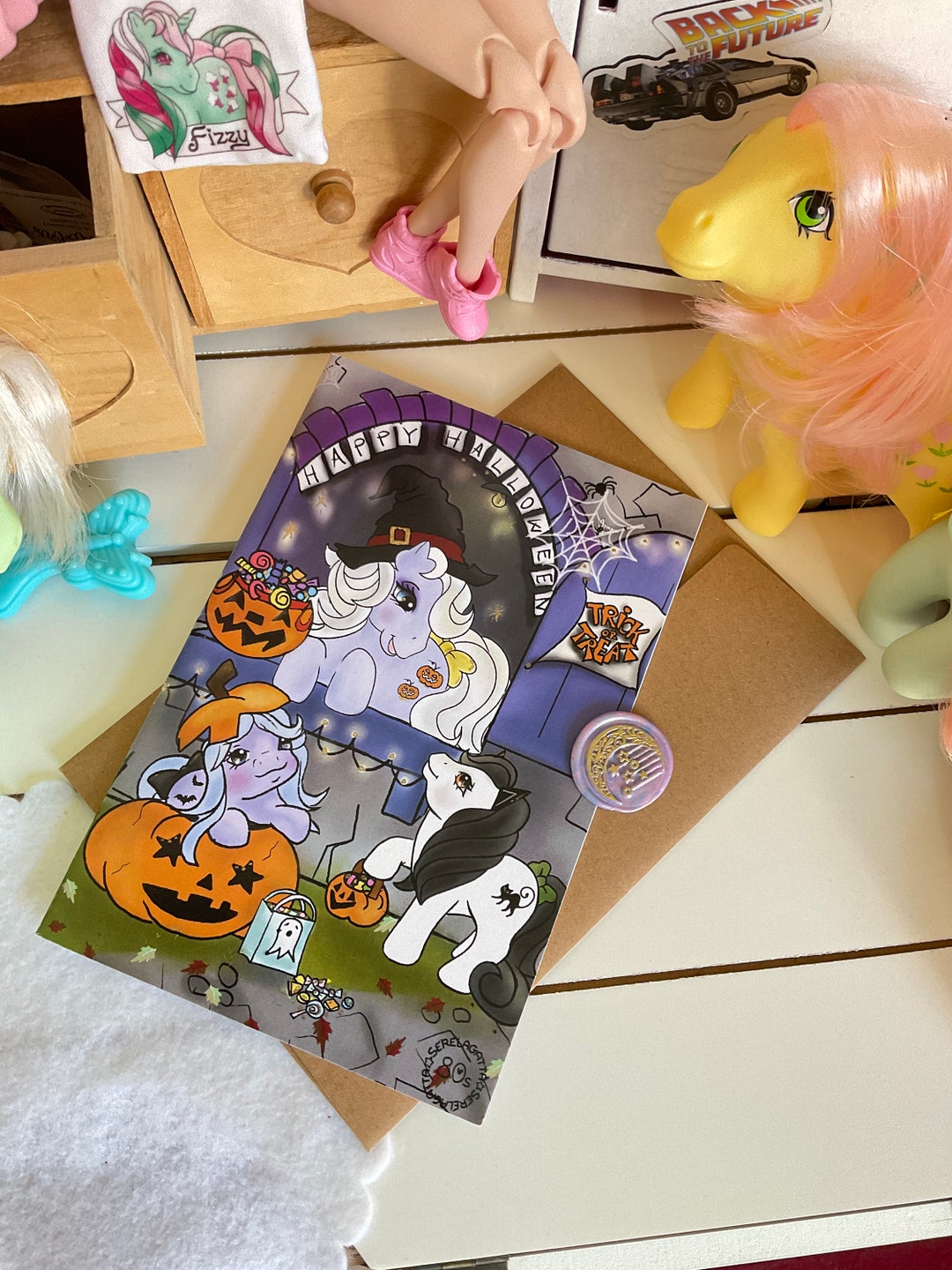 Halloween Mlp Greeting Card A5 Handpainted Gold Details With Wax ...