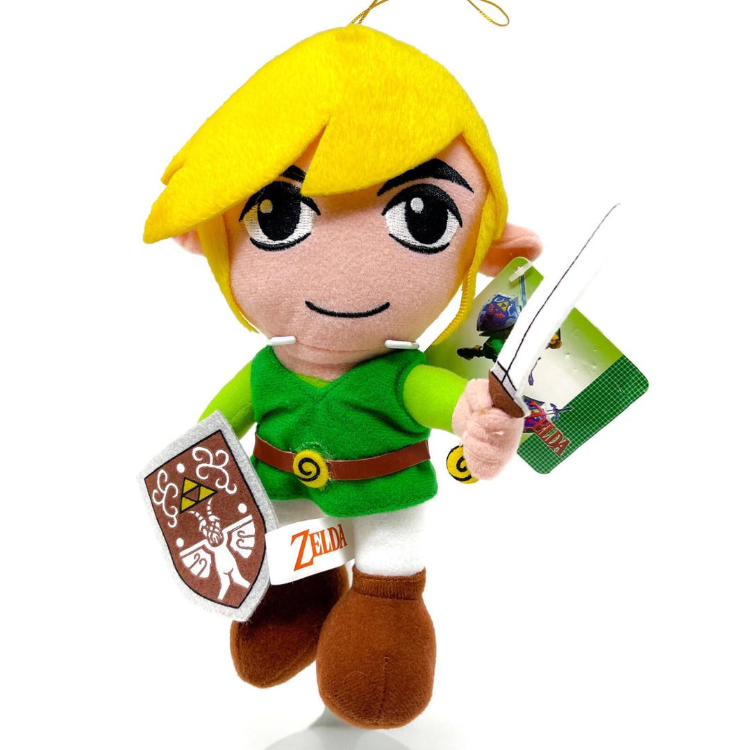 Legend of Zelda Twilight Princess Link Plush W/ Sword and Hylian Shield ...