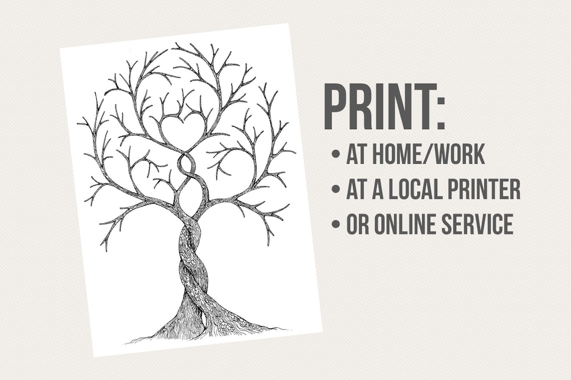 Fingerprint Tree Instant Download Printable Wedding - Etsy Canada