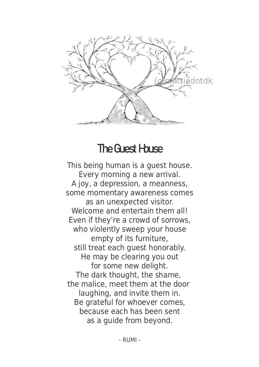 The Guest House by Rumi, Instant Download, Printable, My Favourite Poem ...