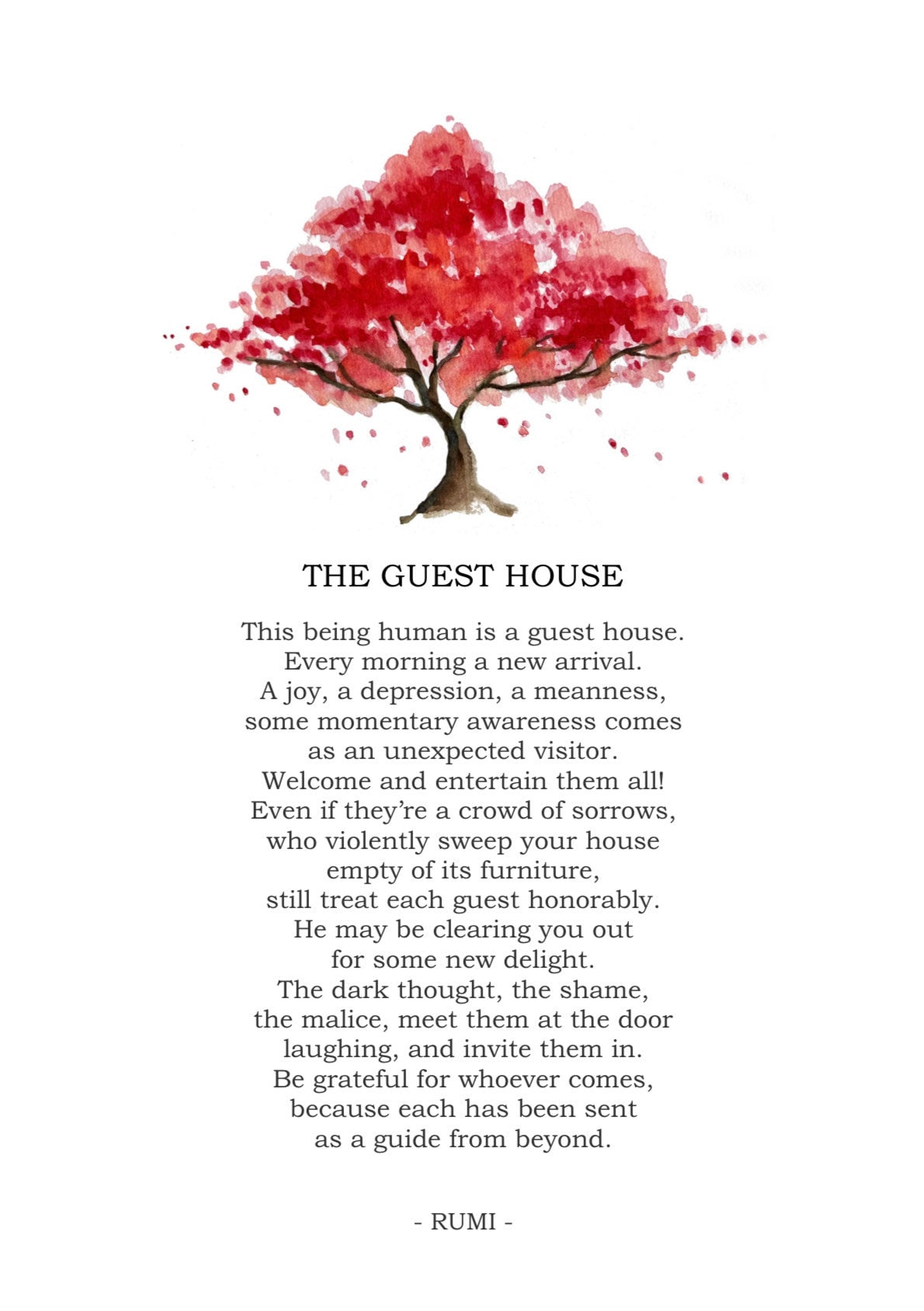 The Guest House by Rumi, Instant Download, Printable, Everyday ...