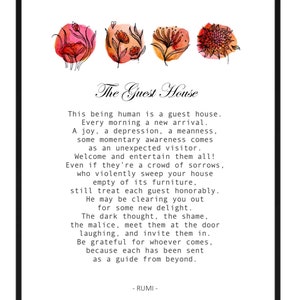 The Guest House by Rumi, My Favourite Rumi Poem, Everyday Reminder ...