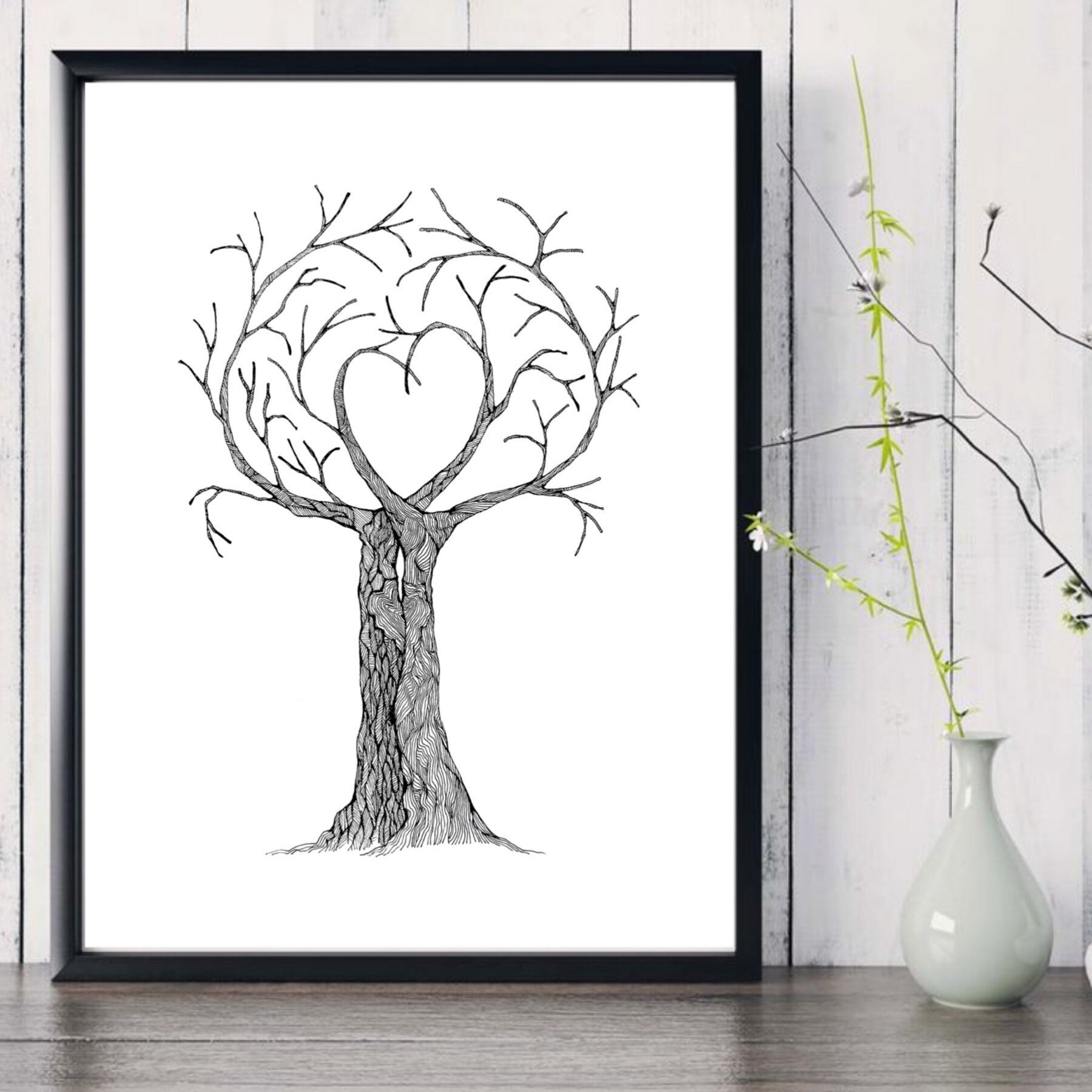 Fingerprint Tree, Digital Download, Printable, Wedding, Guestbook ...