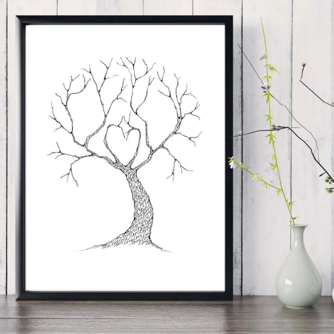 Fingerprint Tree, Digital Download, Printable, Wedding, Guestbook ...