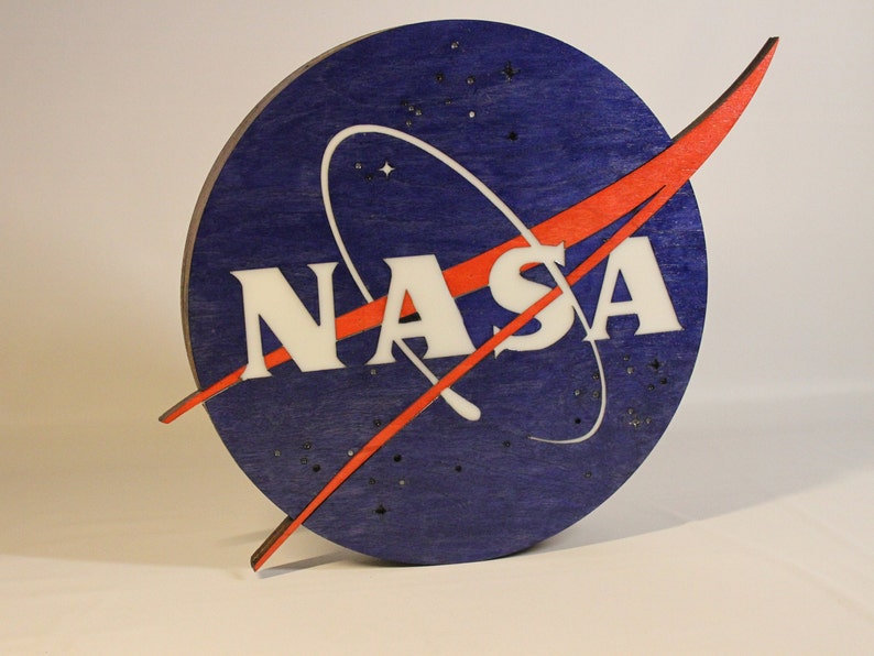 NASA Light-up Sign - Stain and Resin - Etsy