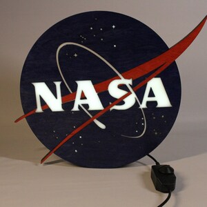 NASA Light-up Sign - Stain and Resin - Etsy