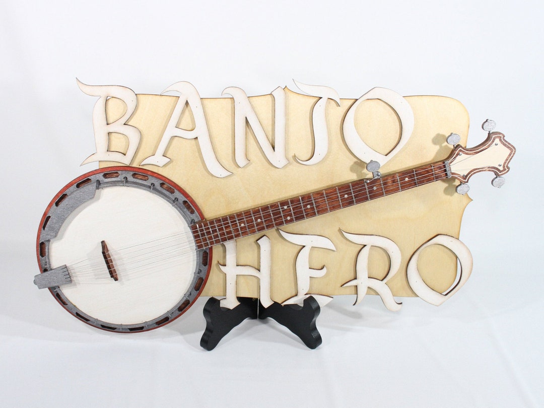 Banjo Hero Sign: Laser Cut Baltic Birch Wood Art - Etsy