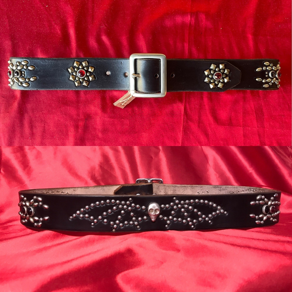 Studded Jeweled Psychobilly / Goth Belt - Etsy