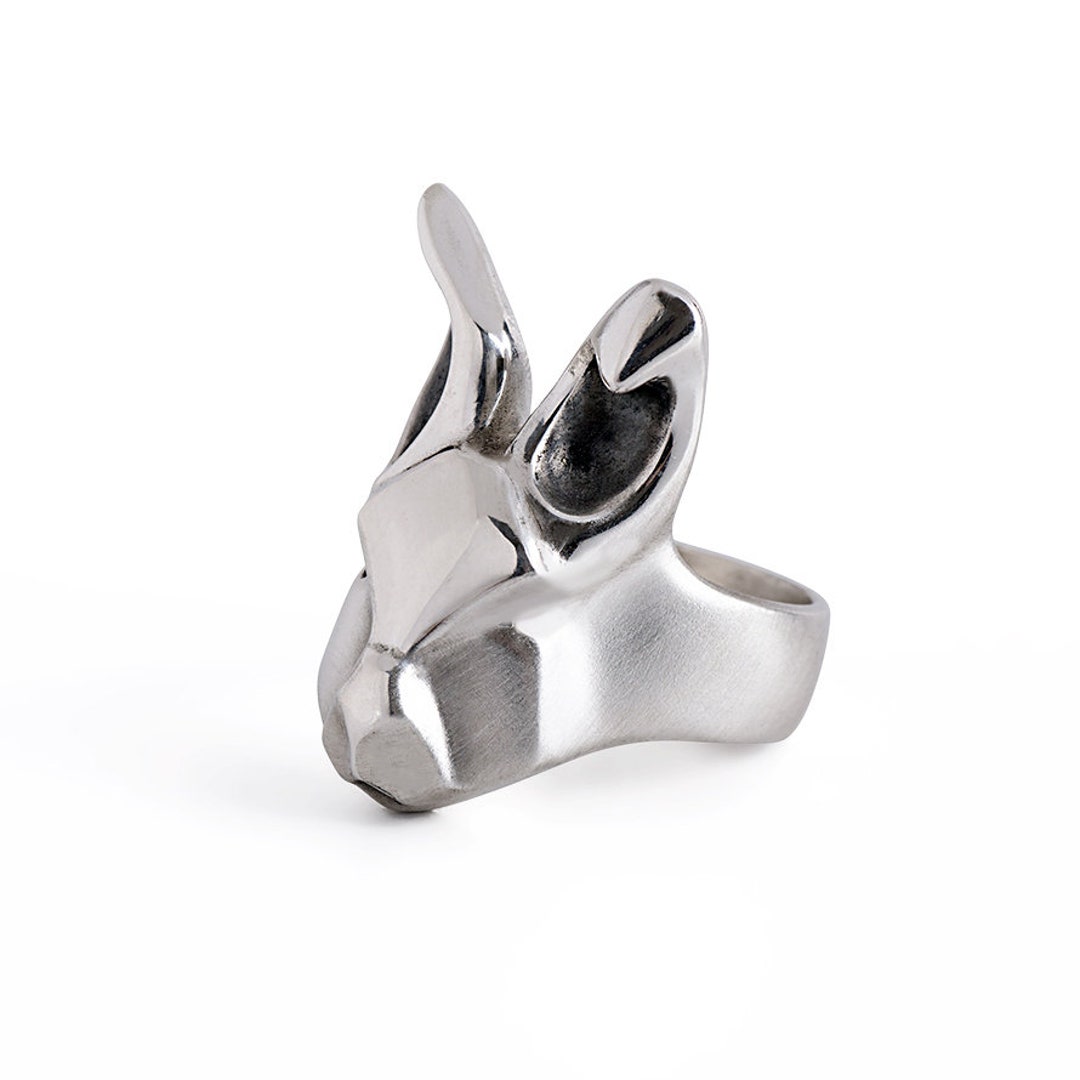 Silver Bunny Ring, Rabbit Jewelry ,animal Ring, Alive in Wonderland ...