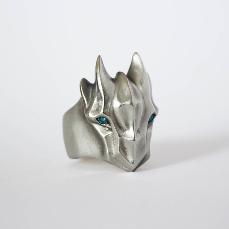Blue Diamond Dragon Ring With Blue - Etsy