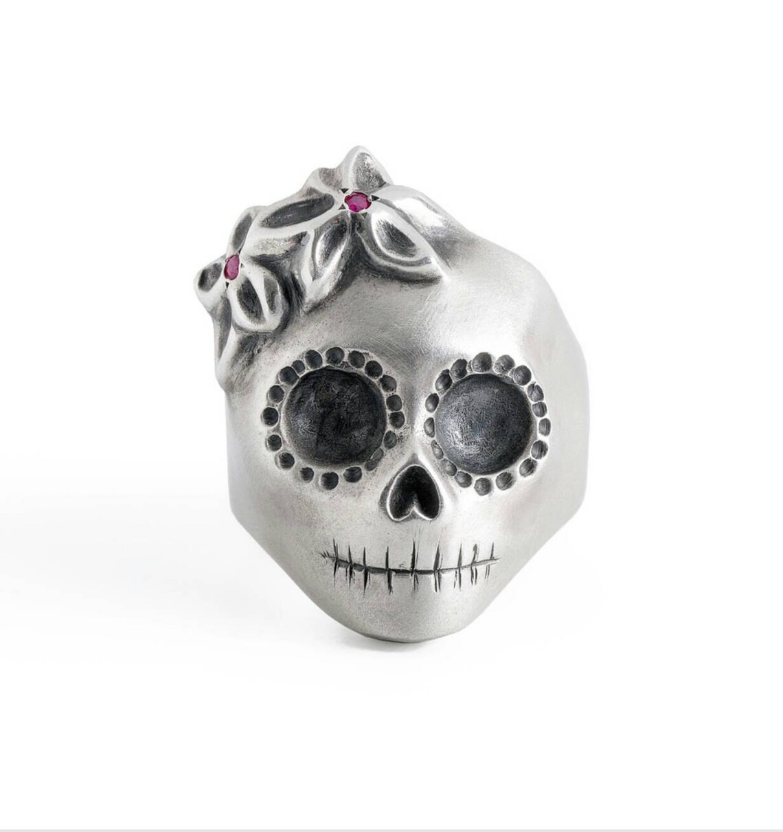Sugar Skull Ring Lady Skull Ring Skull Jewelry skull Silver - Etsy