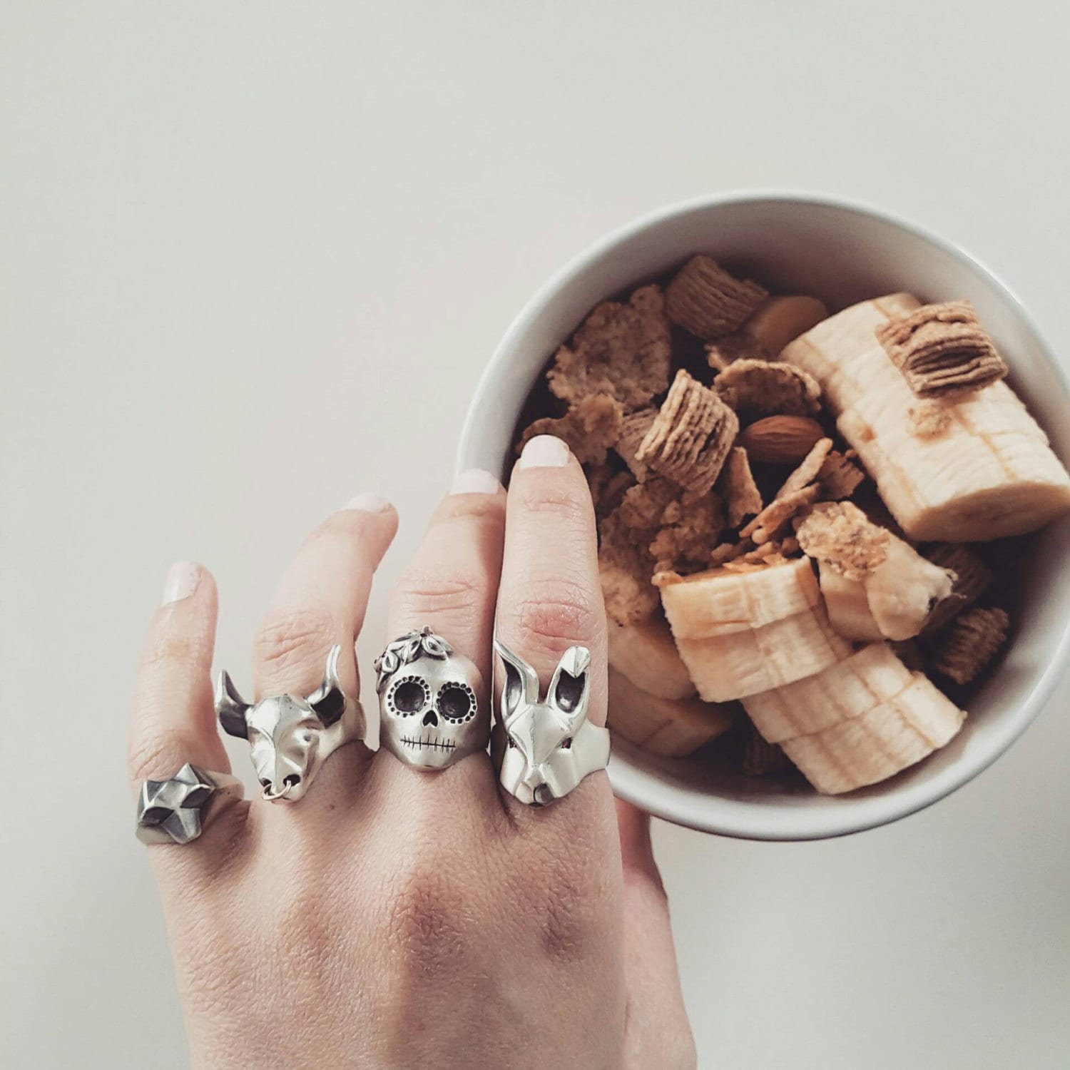 Sugar Skull Ring Lady Skull Ring Skull Jewelry skull Silver - Etsy