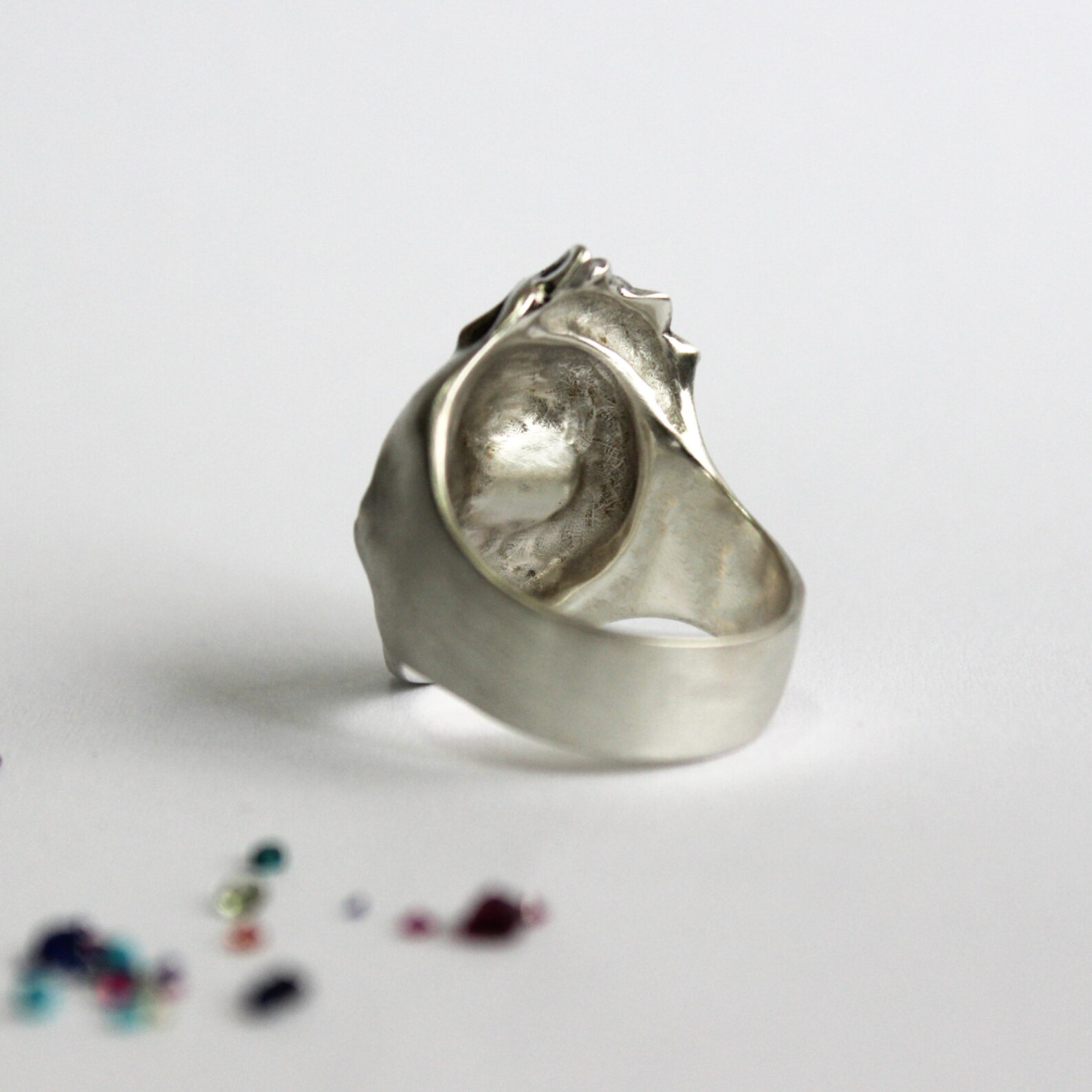 Sugar Skull Ring Lady Skull Ring Skull Jewelry skull Silver - Etsy