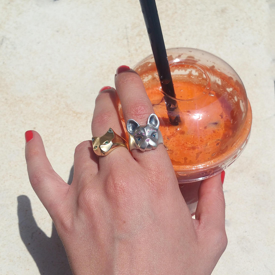 Sterling Silver French Bulldog Ring, Sapphire Eyes, Frenchie Jewelry - Etsy