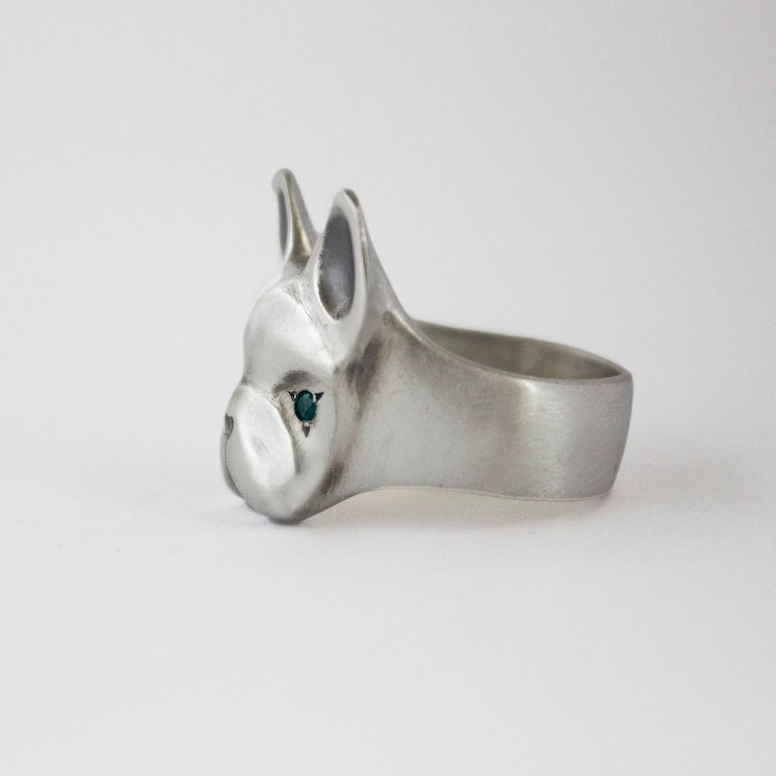 Sterling Silver French Bulldog Ring, Sapphire Eyes, Frenchie Jewelry - Etsy