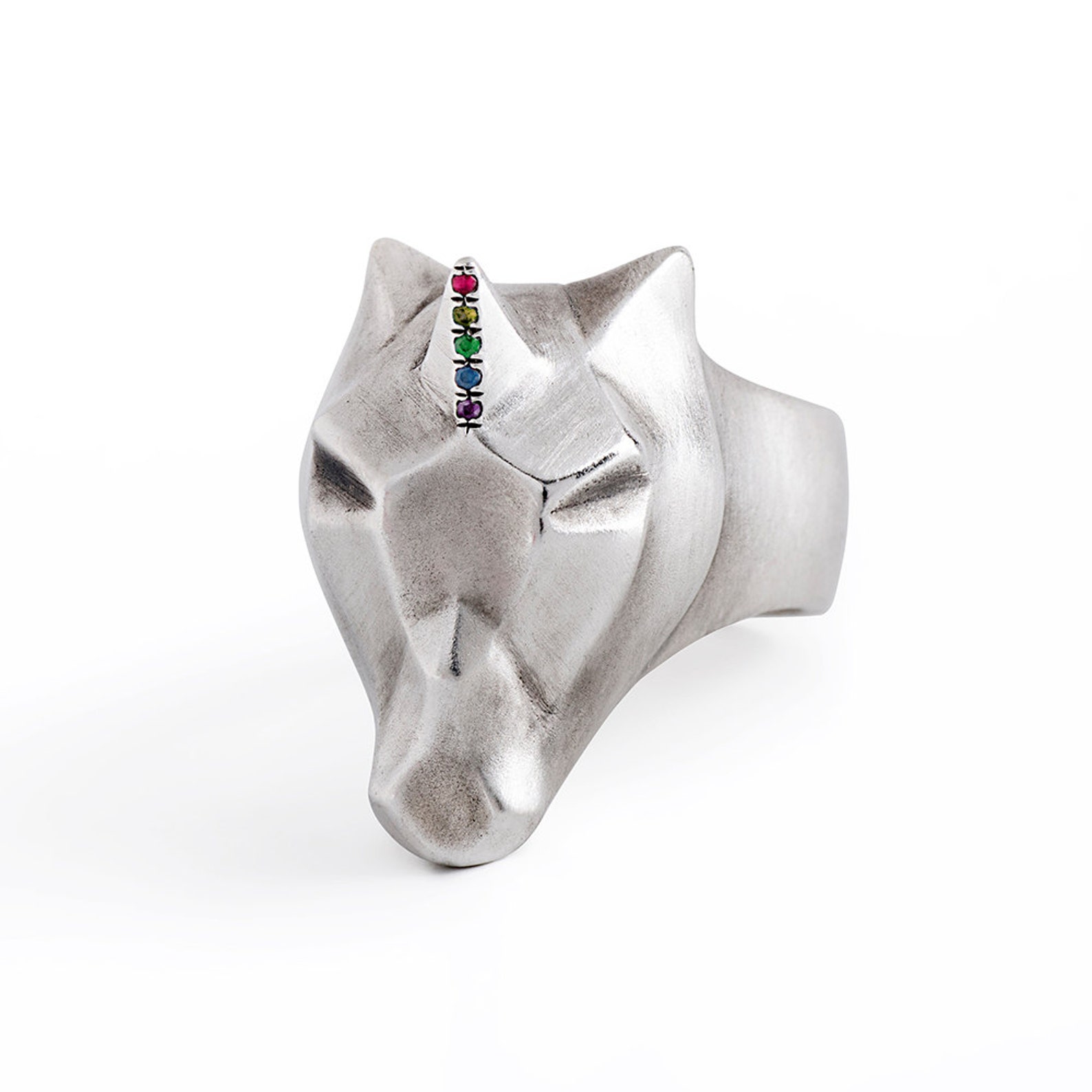 Rainbow Unicorn Ring Sterling Silver Unicorn Unicorn - Etsy