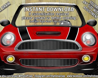 Yellow Mini Cooper Downloadable Photobooth Prop Digital - Etsy