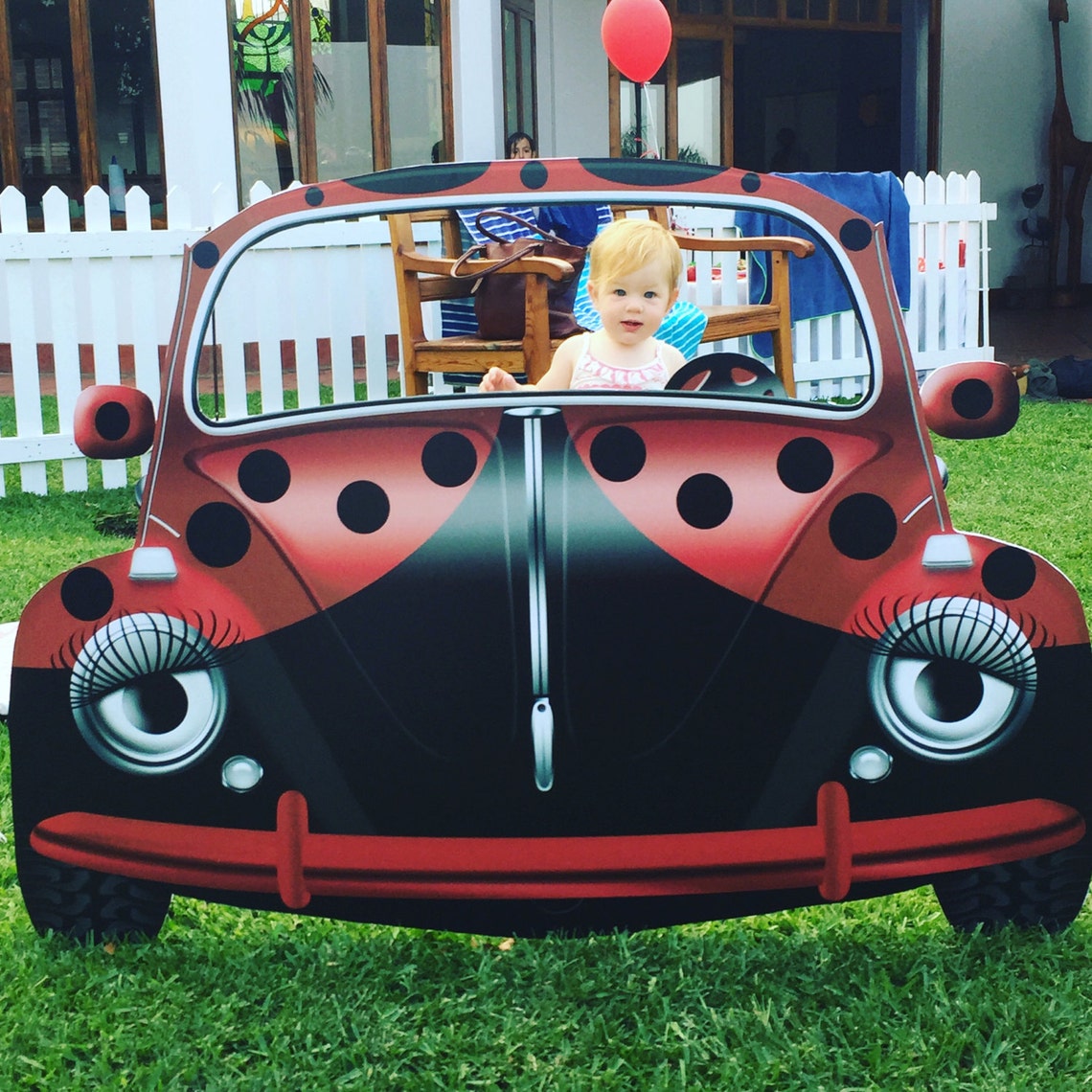 Ladybird Car Photo Prop File Red and Black Classic Car Car | Etsy