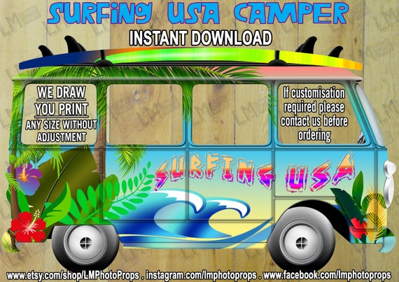 Surfing Usa Camper Van Download Campervan File INSTANT | Etsy