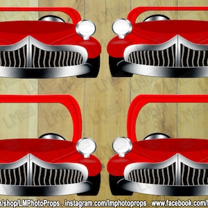 Bright Red Retro Car Prop File, Decor, 50s Car, 60s Car, DIY, INSTANT ...