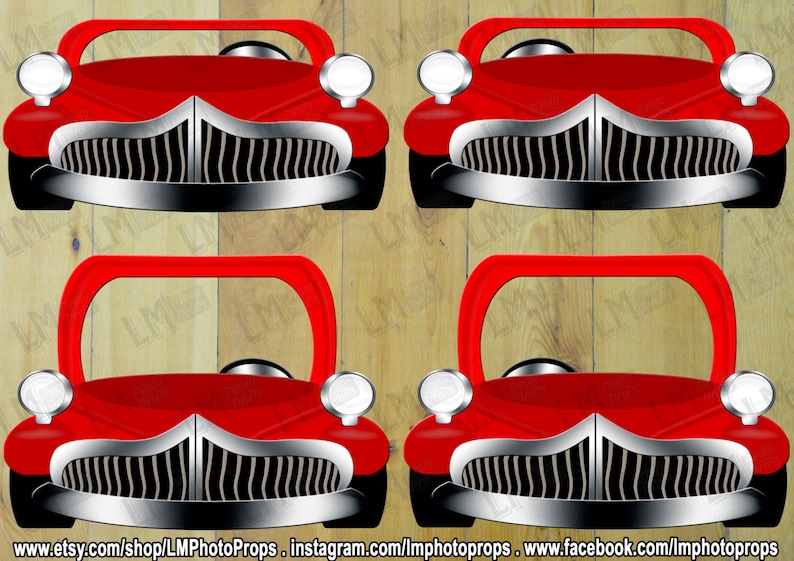 Bright Red Retro Car Prop File Decor 50s Car 60s Car DIY - Etsy
