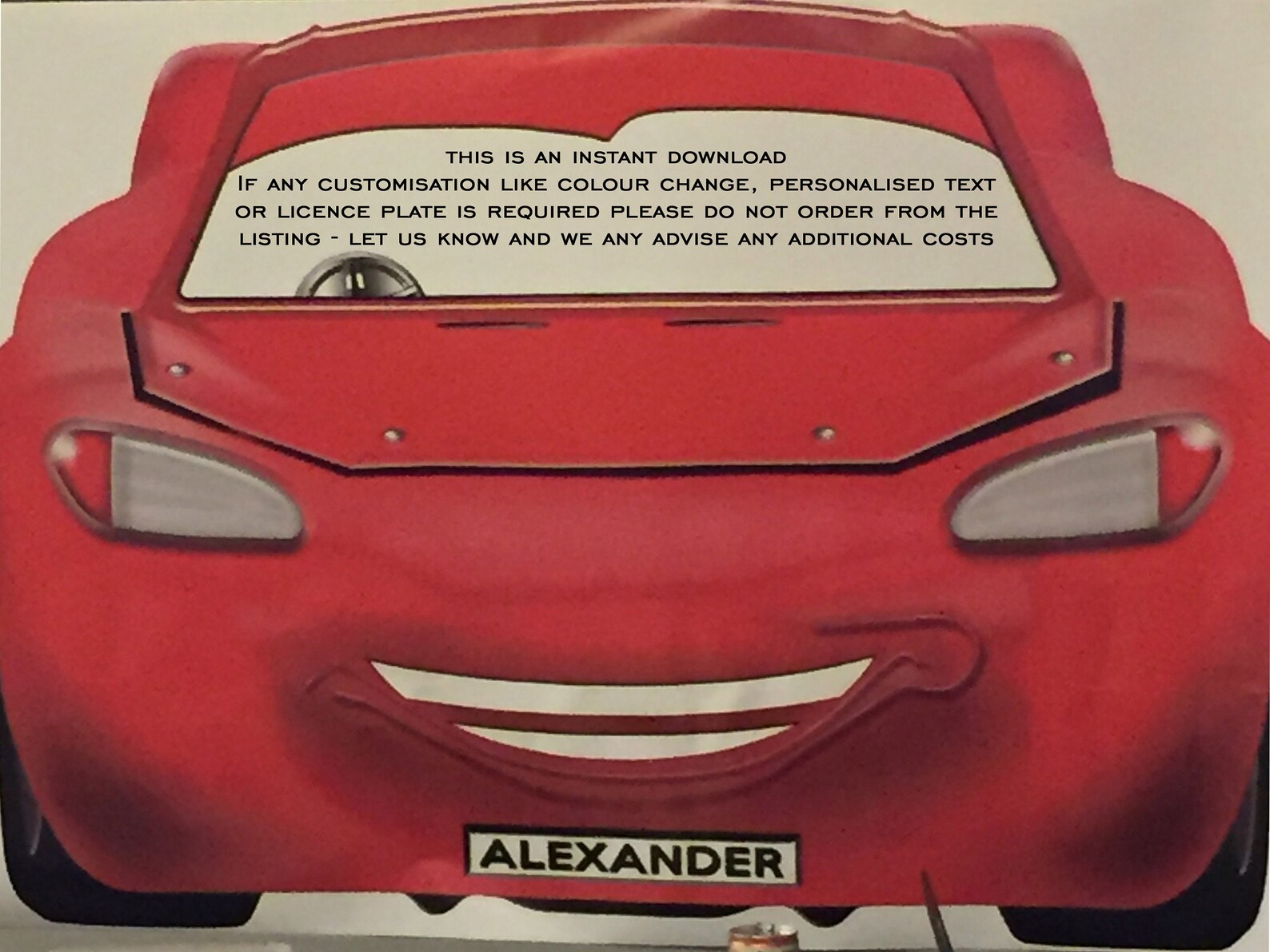 Movie Inspired Red Car Prop File INSTANT DOWNLOAD Lightning | Etsy