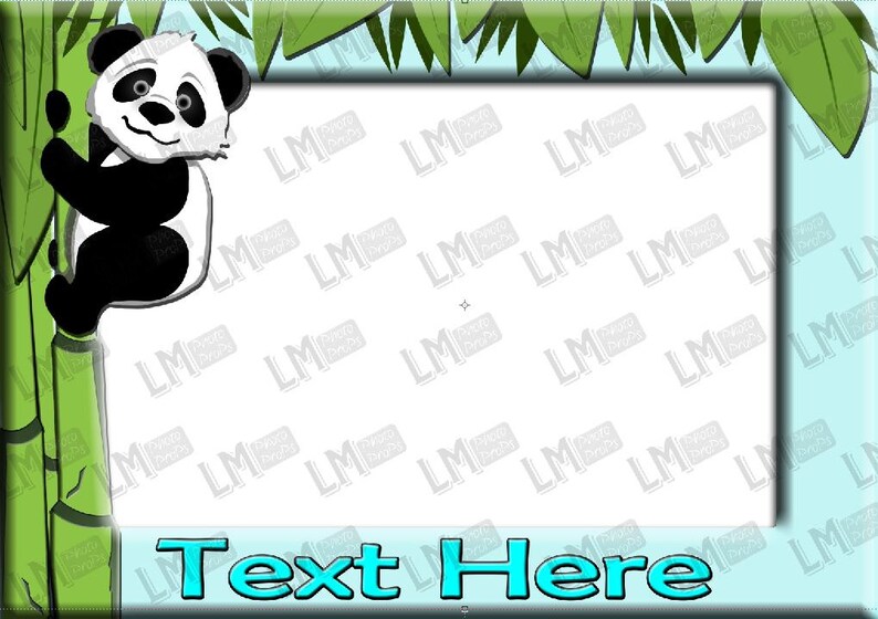 Panda Frame File Customisable Photo Prop File Panda Theme - Etsy