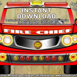 Large Fire Chief Car Prop File, Fireman Photobooth File, Fire Chief ...