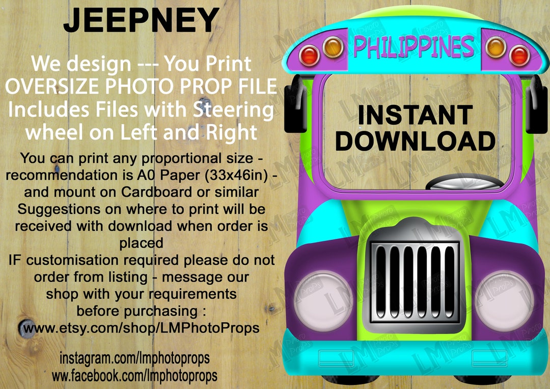 INSTANT DOWNLOAD, Giant Bus Prop, Jeepney, Dyipni, Philippine, Public ...