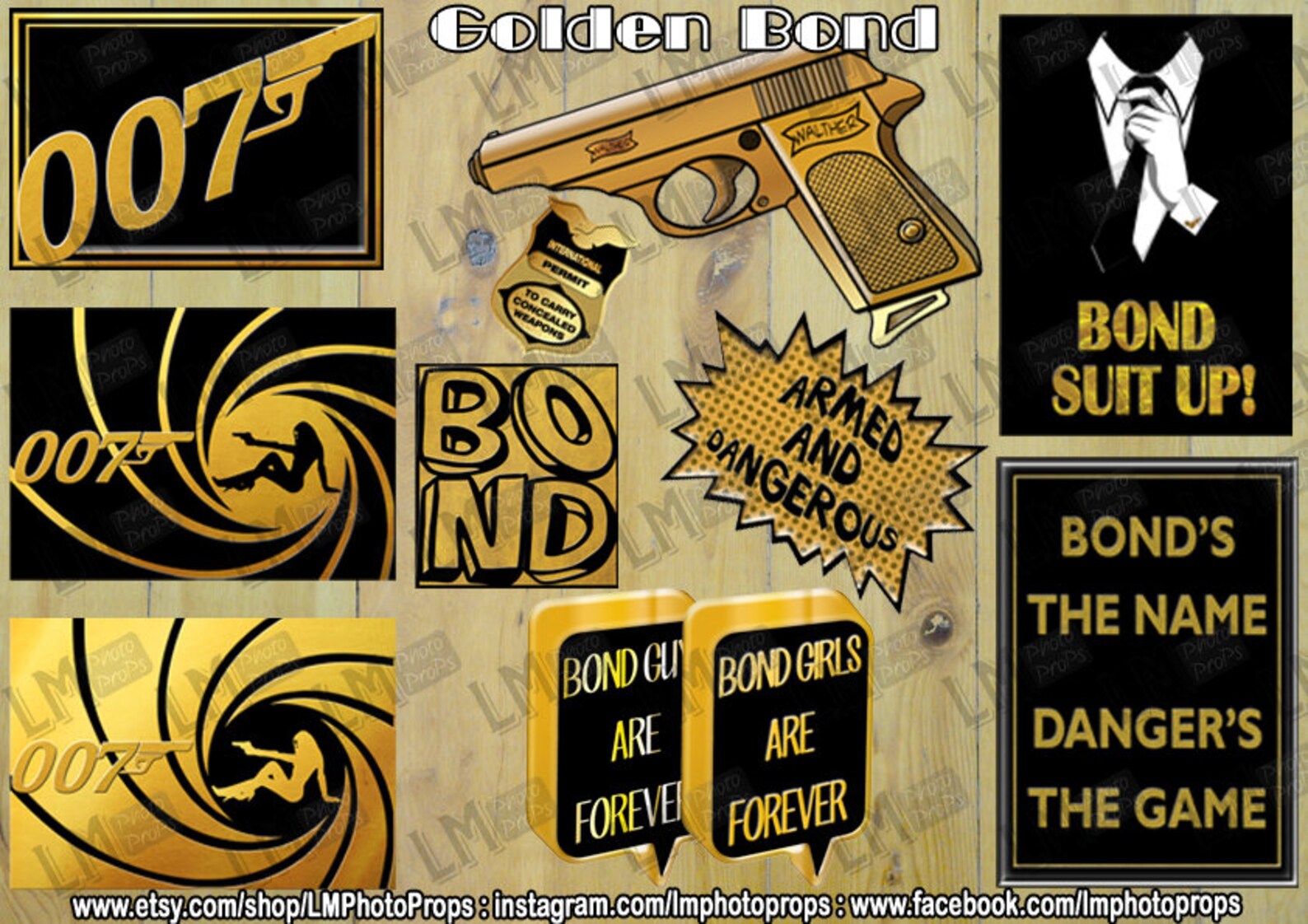 007 Photo Props Secret Agent Props James Bond Decor INSTANT - Etsy