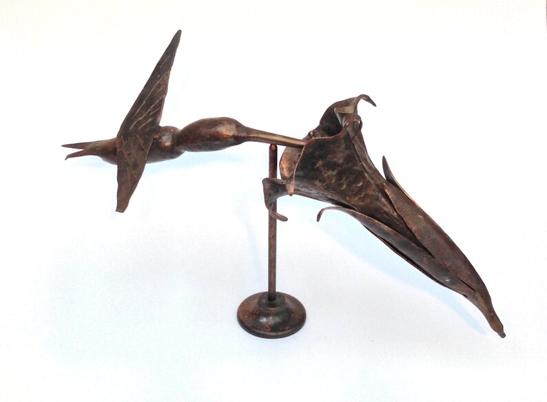 Hummingbird Sculpture. Hand Forged Steel Humming Bird and - Etsy