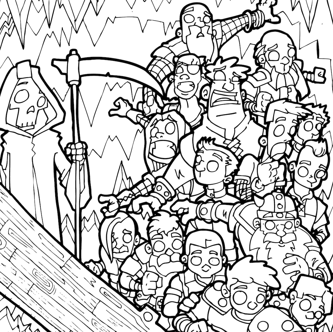 Charon and the Viking Crossing Adult Colouring Book Page One Page ...