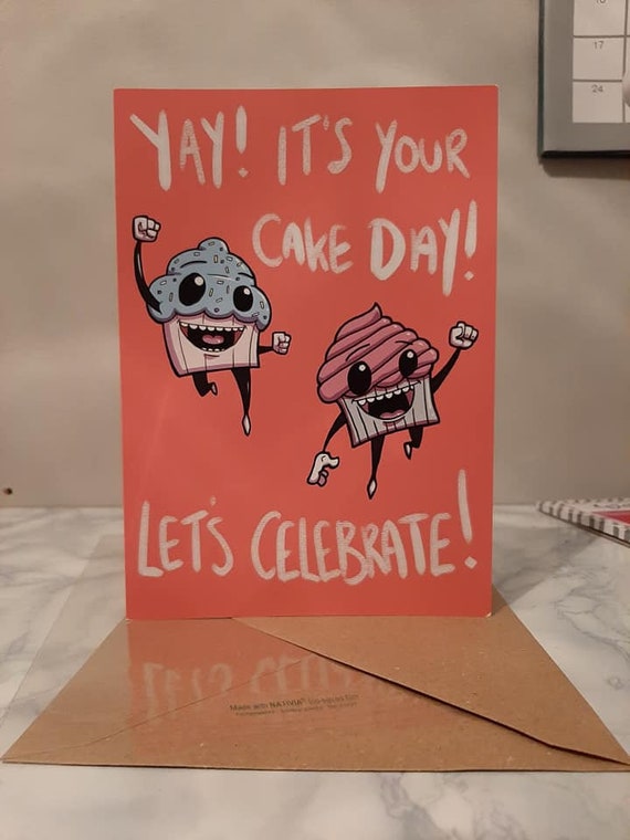 It's Your Cake Day Birthday Greetings Card | Etsy