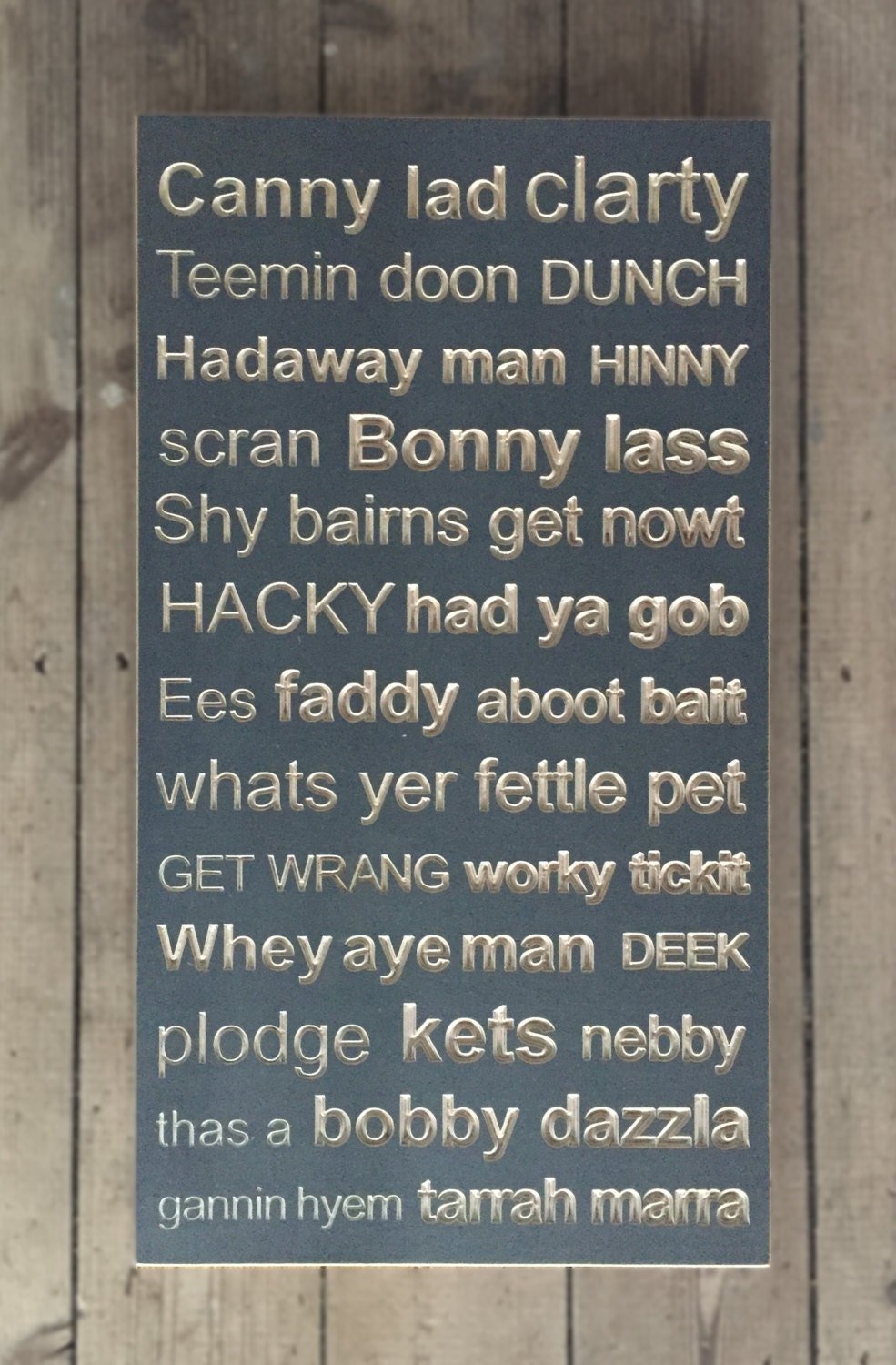 Large geordie phrases plaque. | Etsy