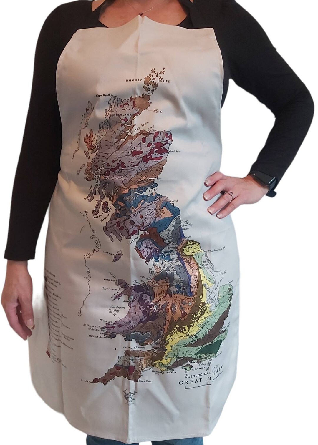 Geological Map of Great Britain Antique Print Luxury Apron Cotton Gift ...