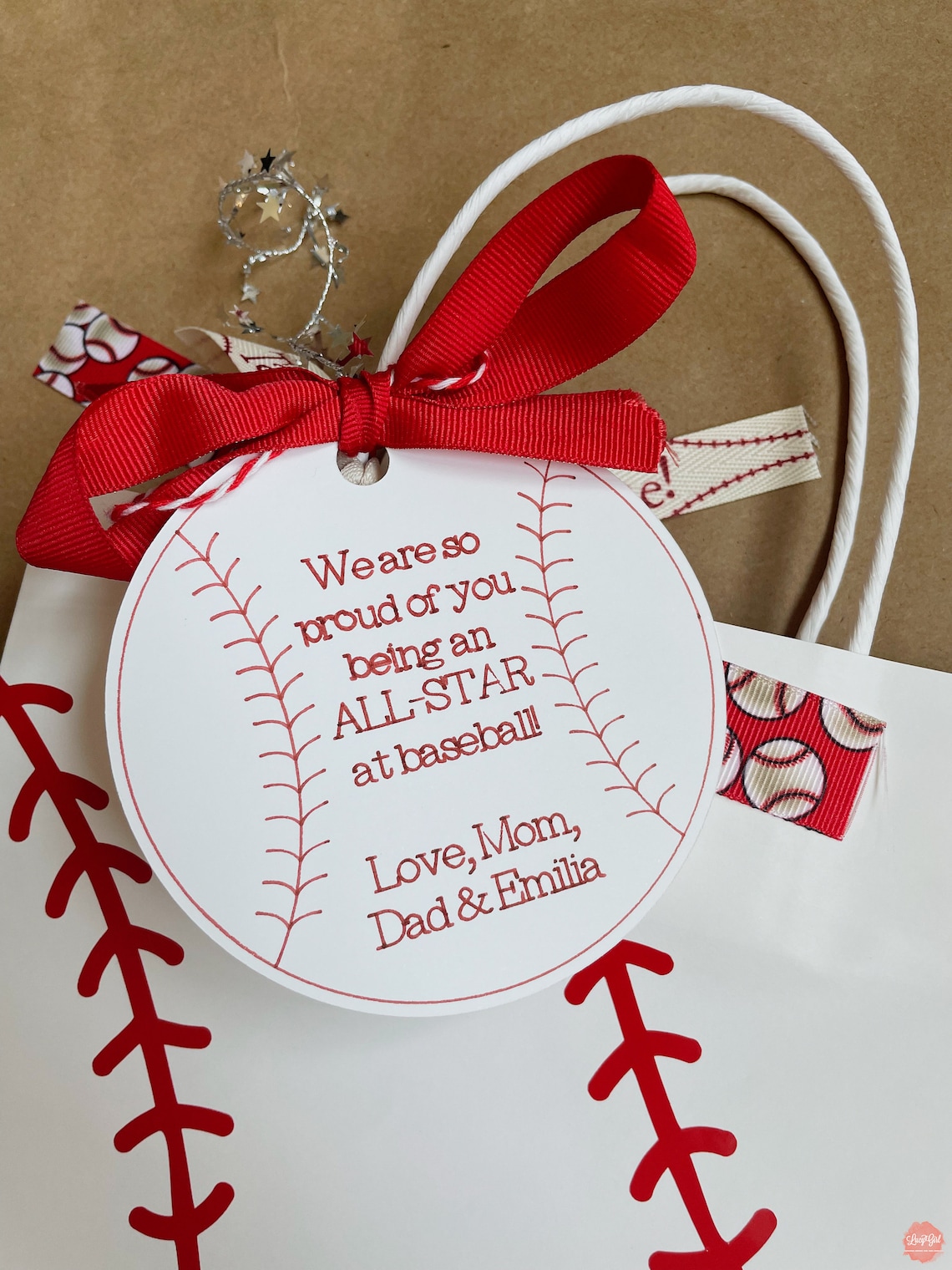 Baseball Themed Paper Gift Bag With Personalized Paper Bag - Etsy