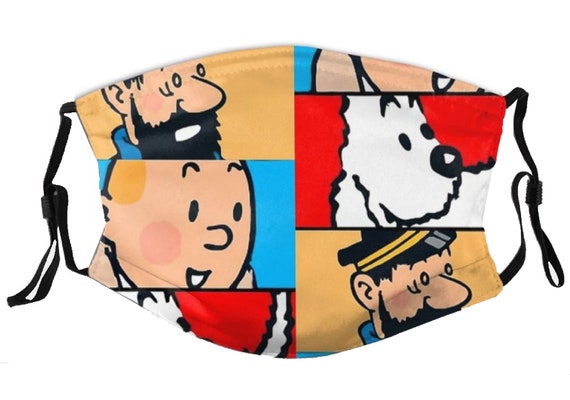 Tintin Face Mask Captain Haddock Snowy Dog Funny Gift Him Her | Etsy