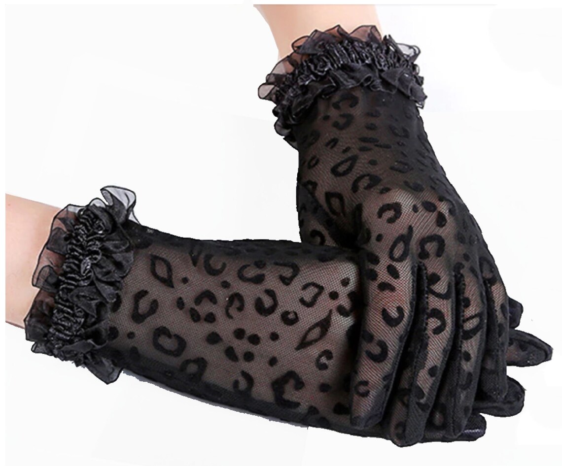 50's Gloves Net Mesh Leopard Wedding Fancy Dress Dinner - Etsy