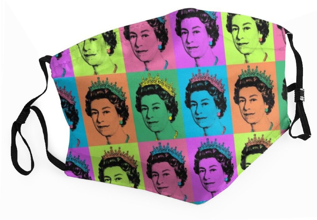 Queen Elizabeth Face Mask Pop Art Punk God Save the Queen Adult ...