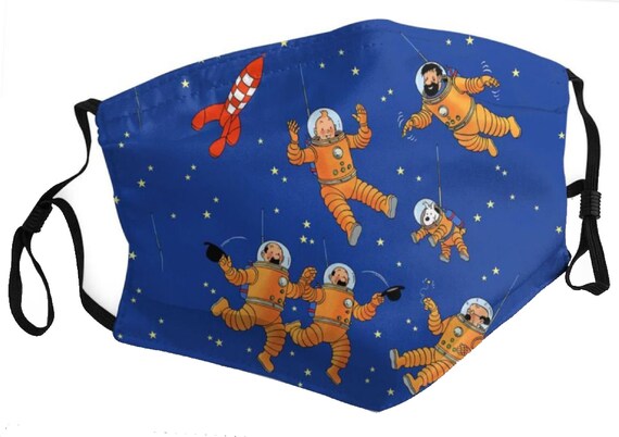 Tintin Face Mask Captain Haddock Astronauts Snowy Funny Gift - Etsy