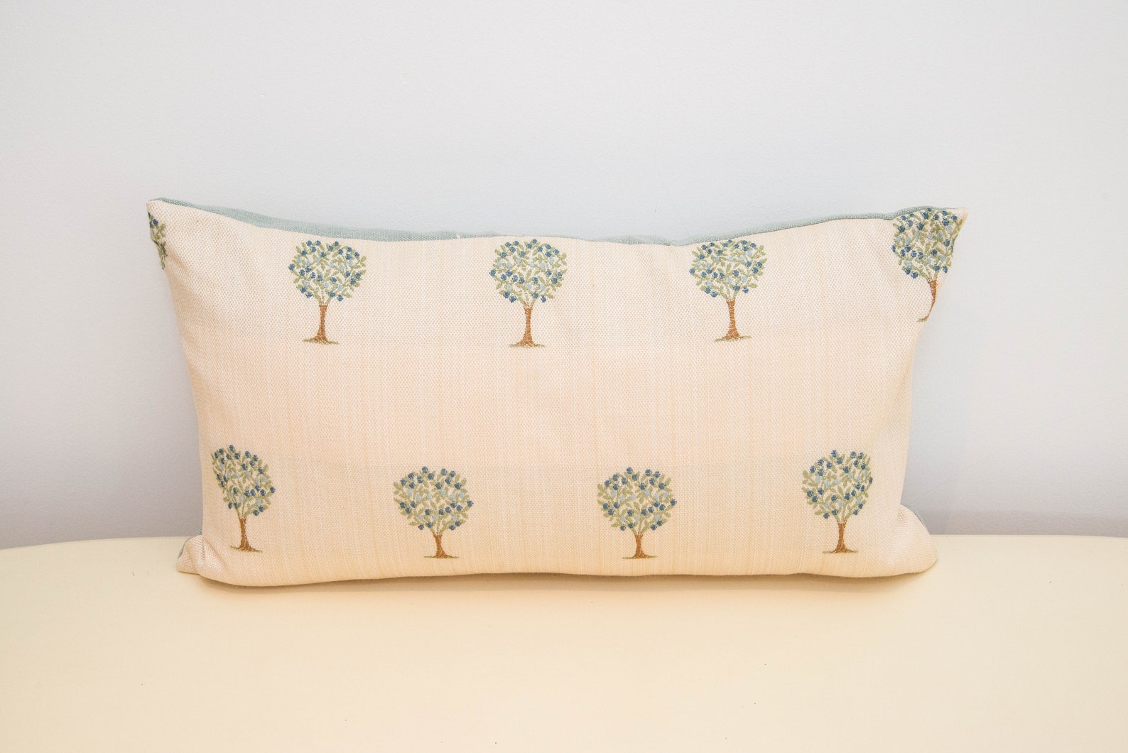 Cushion With Green and Blue Tree Motif - Etsy